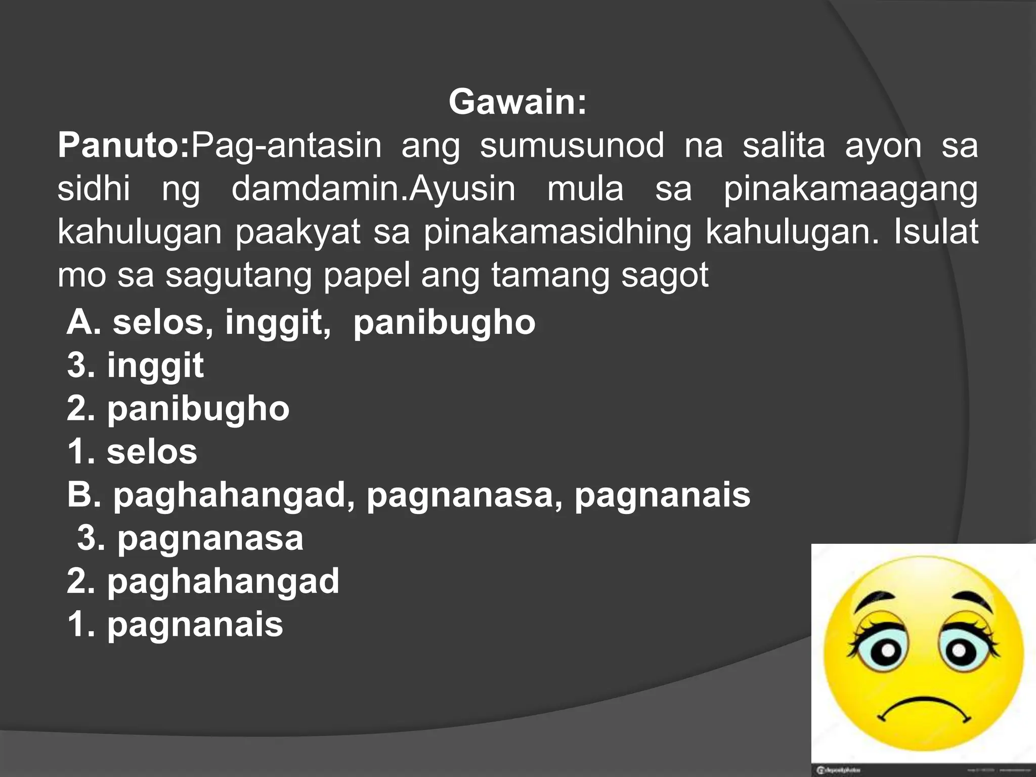 PAGPAPASIDHI NG DAMDAMIN - GRADE 9 3RD QUARTER | PPTX