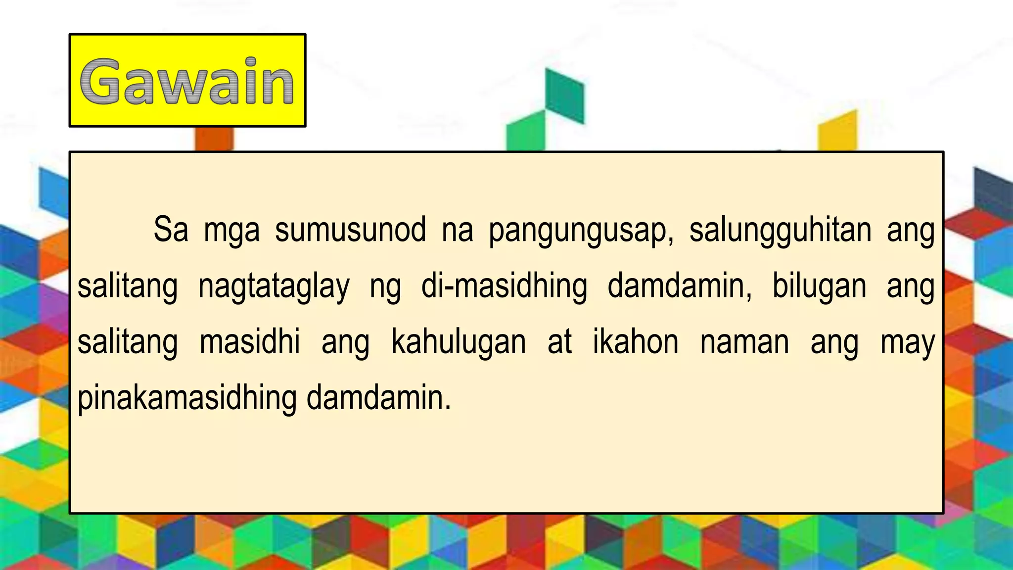 Pagpapasidhi ng damdamin | PPTX