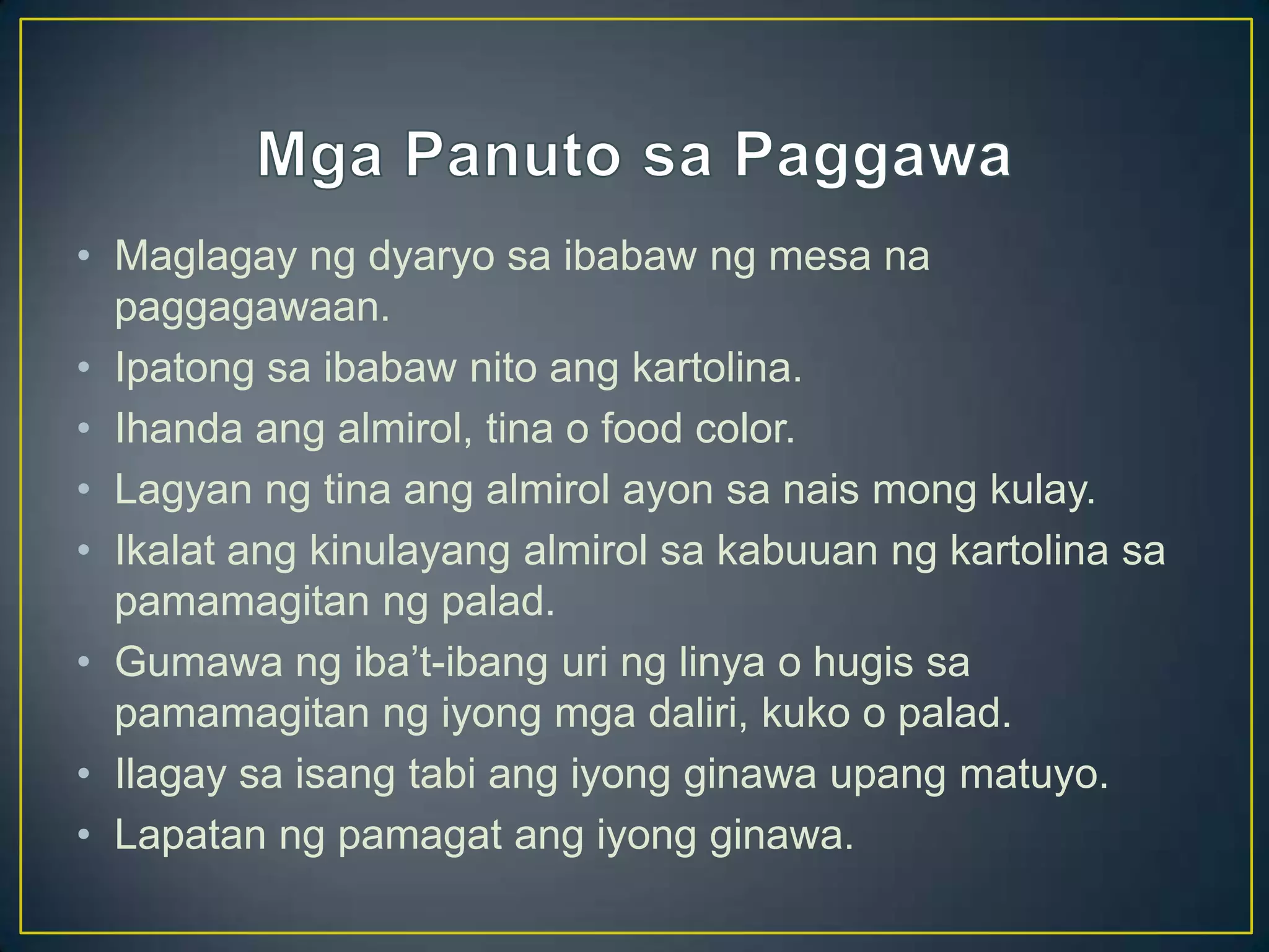 Pagpipinta sa daliri | PPTX