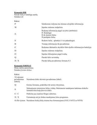 Pagrindines dos komandos | PDF