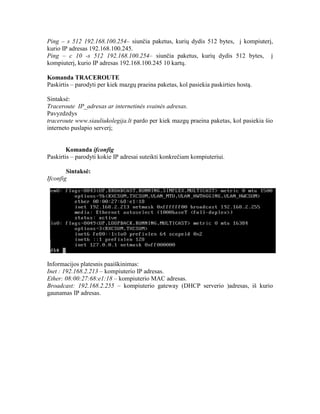 Pagrindines unix tinklo ir pagrkomandos | PDF