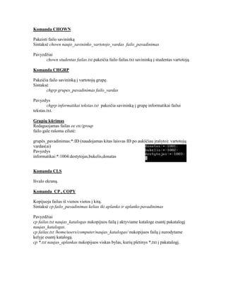 Pagrindines unix tinklo ir pagrkomandos | PDF