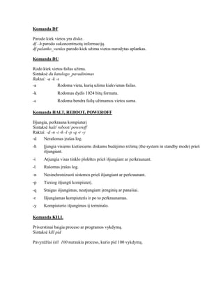 Pagrindines unix tinklo ir pagrkomandos | PDF