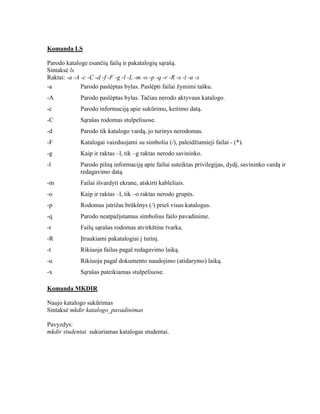 Pagrindines unix tinklo ir pagrkomandos | PDF