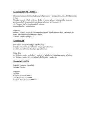 Pagrindines unix tinklo ir pagrkomandos | PDF