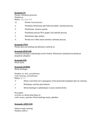 Pagrindines unix tinklo ir pagrkomandos | PDF