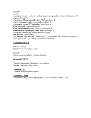 Pagrindines unix tinklo ir pagrkomandos | PDF