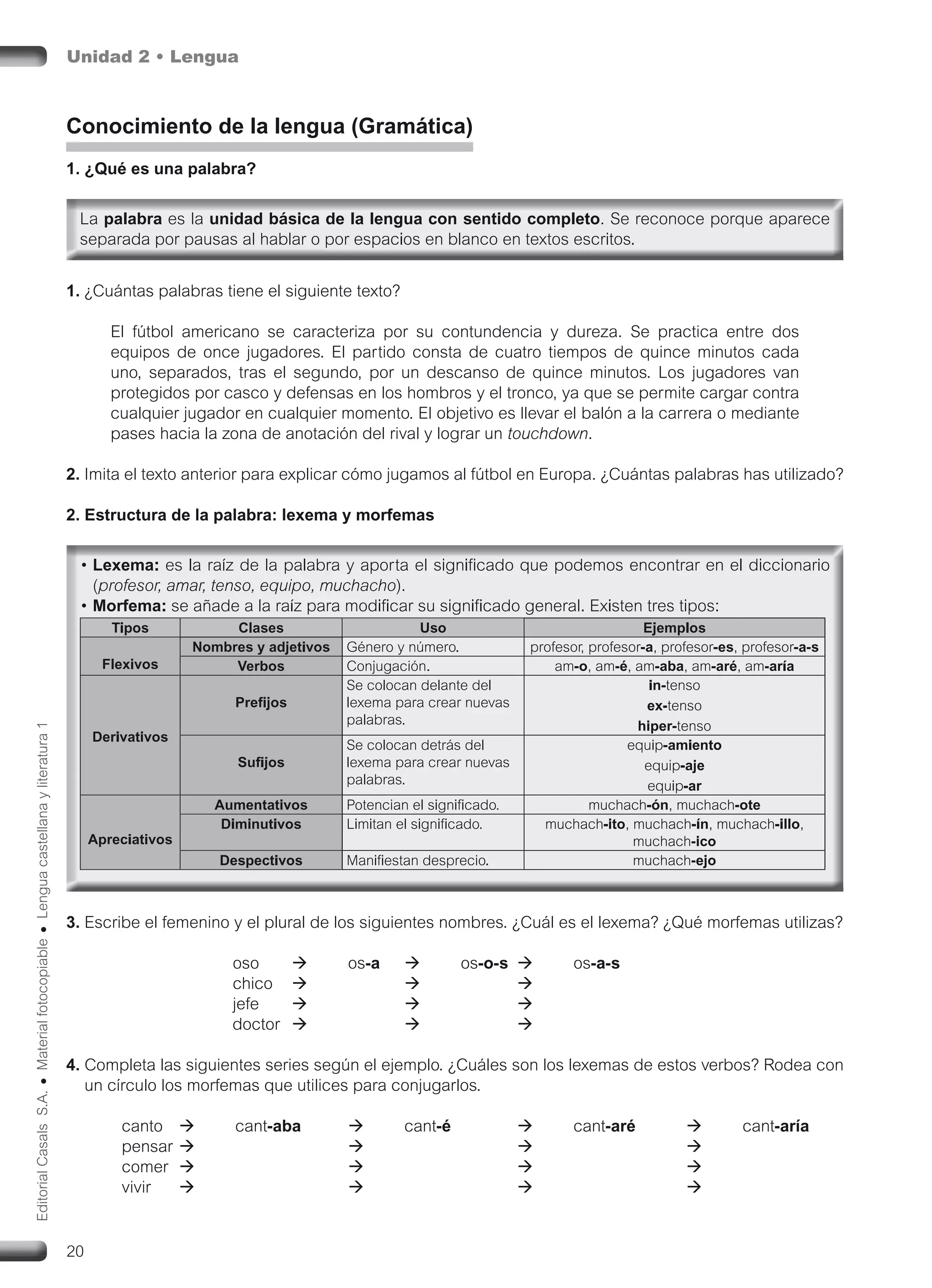 Estructura de las palabras | PDF