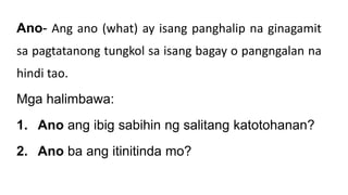 Pagsagot sa mga Tanong | PPTX