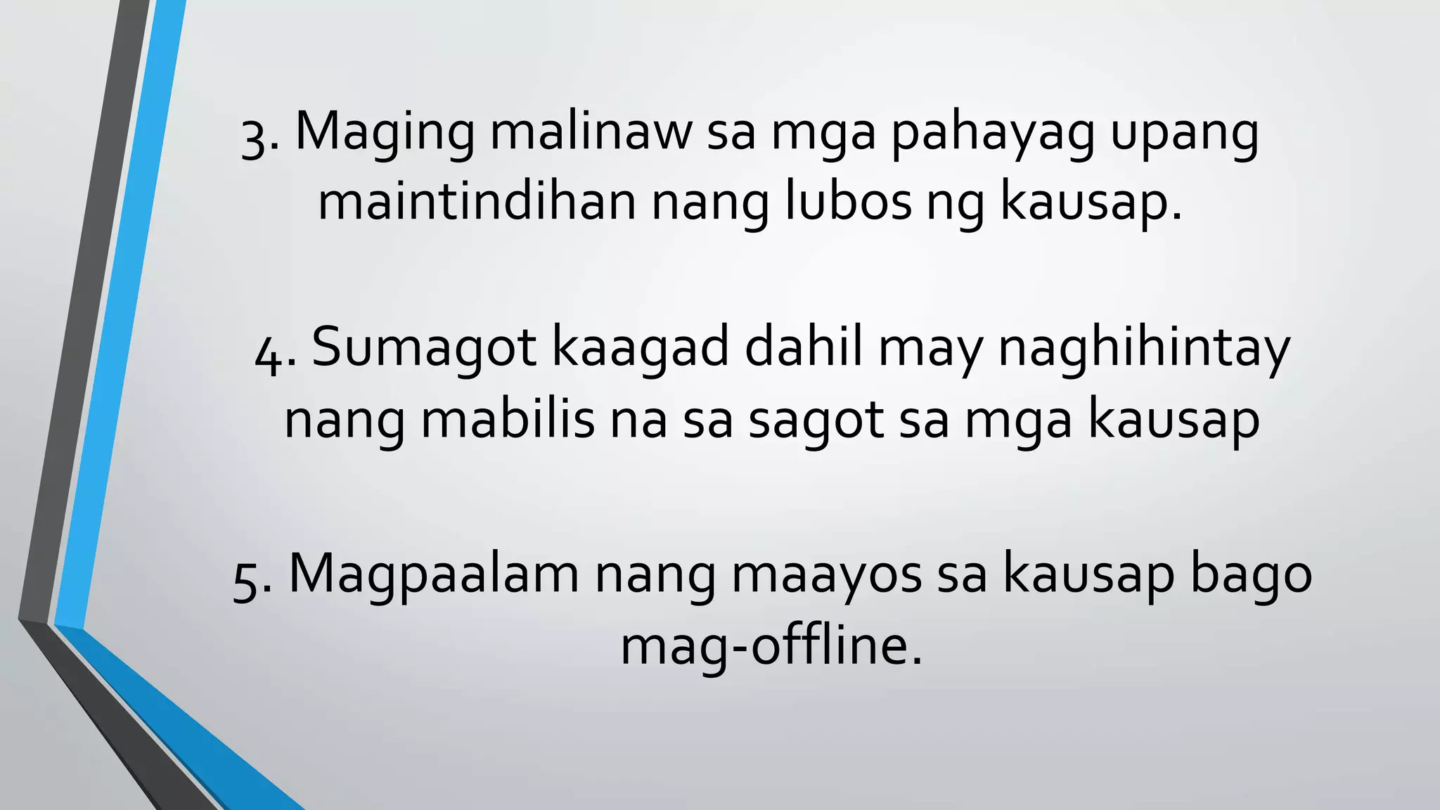 PAGSALI SA DISCUSSION FORUM AT CHAT SA LIGTAS AT RESPONSABLENG ...