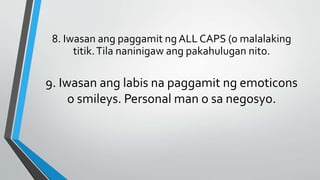 PAGSALI SA DISCUSSION FORUM AT CHAT SA LIGTAS AT RESPONSABLENG ...