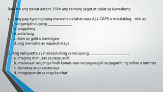 PAGSALI SA DISCUSSION FORUM AT CHAT SA LIGTAS AT RESPONSABLENG ...