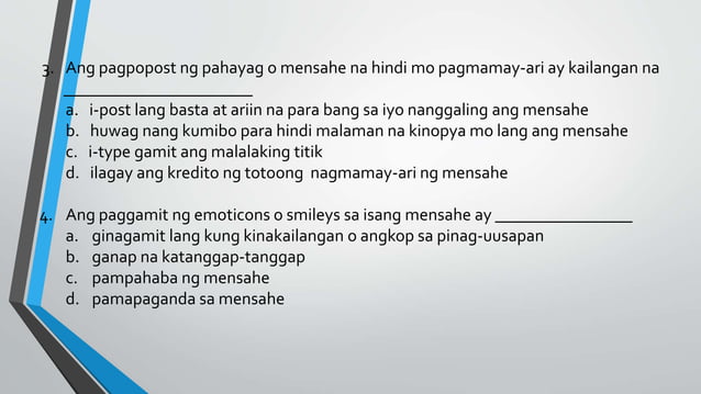 PAGSALI SA DISCUSSION FORUM AT CHAT SA LIGTAS AT RESPONSABLENG ...