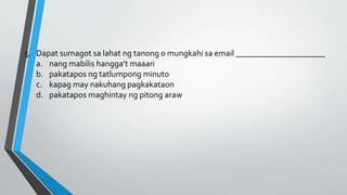 PAGSALI SA DISCUSSION FORUM AT CHAT SA LIGTAS AT RESPONSABLENG ...