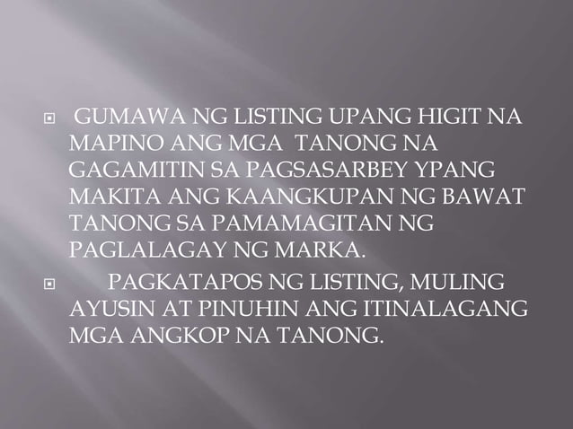 Pagsasagawa ng sarbey | PPTX