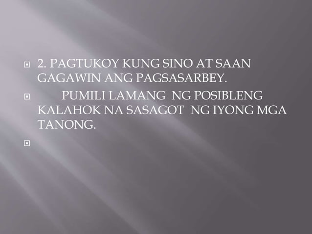 Pagsasagawa ng sarbey | PPTX