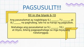 Pagsasalamat ng ESP subject module 1 grade 9 | PPTX