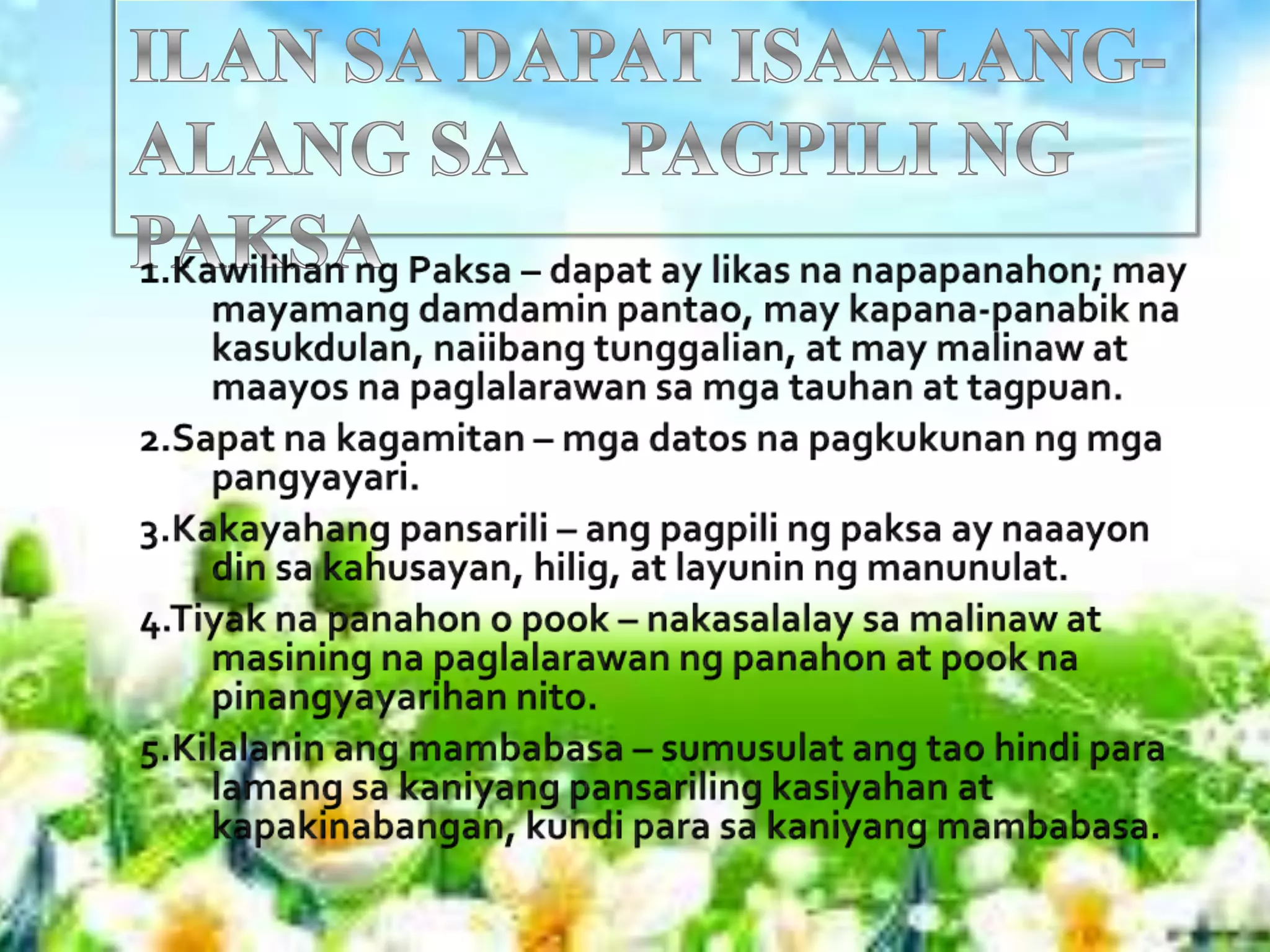 Pagsasalaysay | PPTX