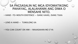 Paghahambing ng Pagsasaling Ingles-Filipino alinsunod sa simulain at ...