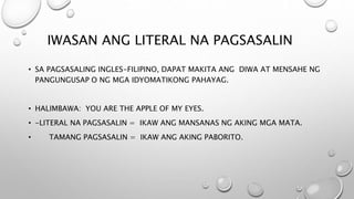 Paghahambing ng Pagsasaling Ingles-Filipino alinsunod sa simulain at ...