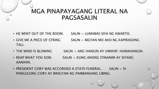 Paghahambing ng Pagsasaling Ingles-Filipino alinsunod sa simulain at ...