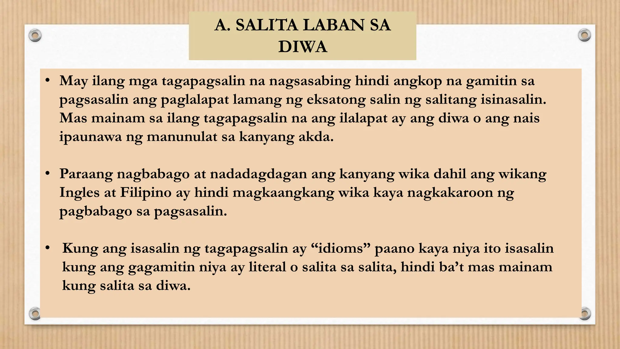 PAGSASALIN wika sa Asignaturang Filipino | PPTX