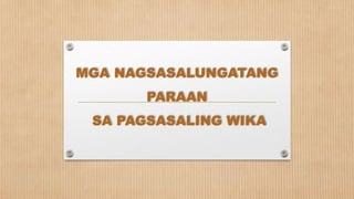 PAGSASALIN wika sa Asignaturang Filipino | PPTX