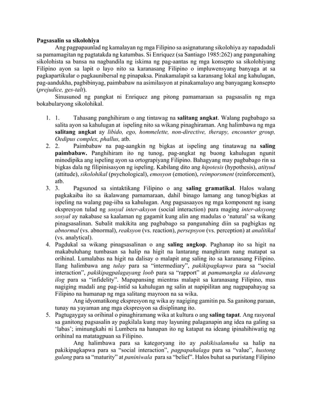 Pagsasalin sa Sikolohiya | PDF