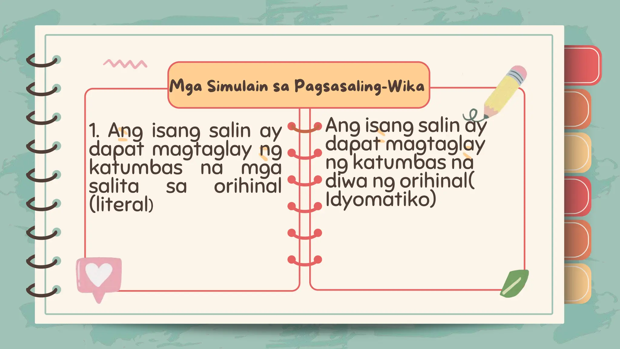 mga simulain sa pagsasaling wika report. | PPTX