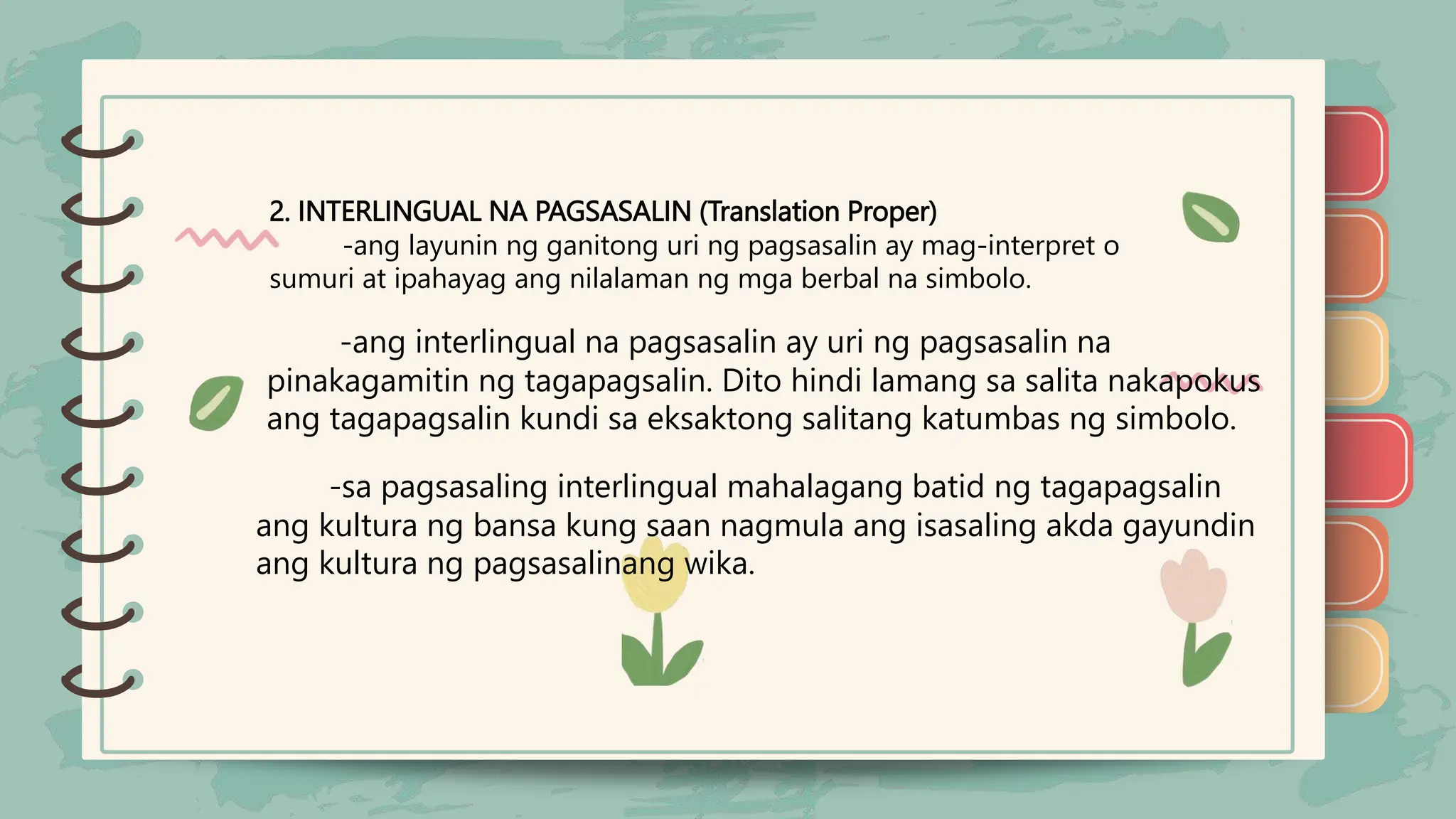 mga simulain sa pagsasaling wika report. | PPTX