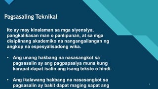 Pagsasaling-Teknikal-report by Baron (St. Louise de Marillac College of ...