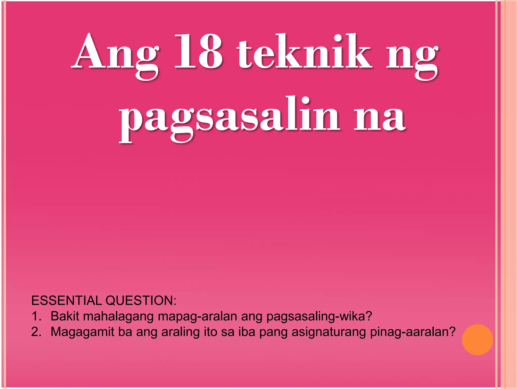 Pagsasaling wika new | PDF