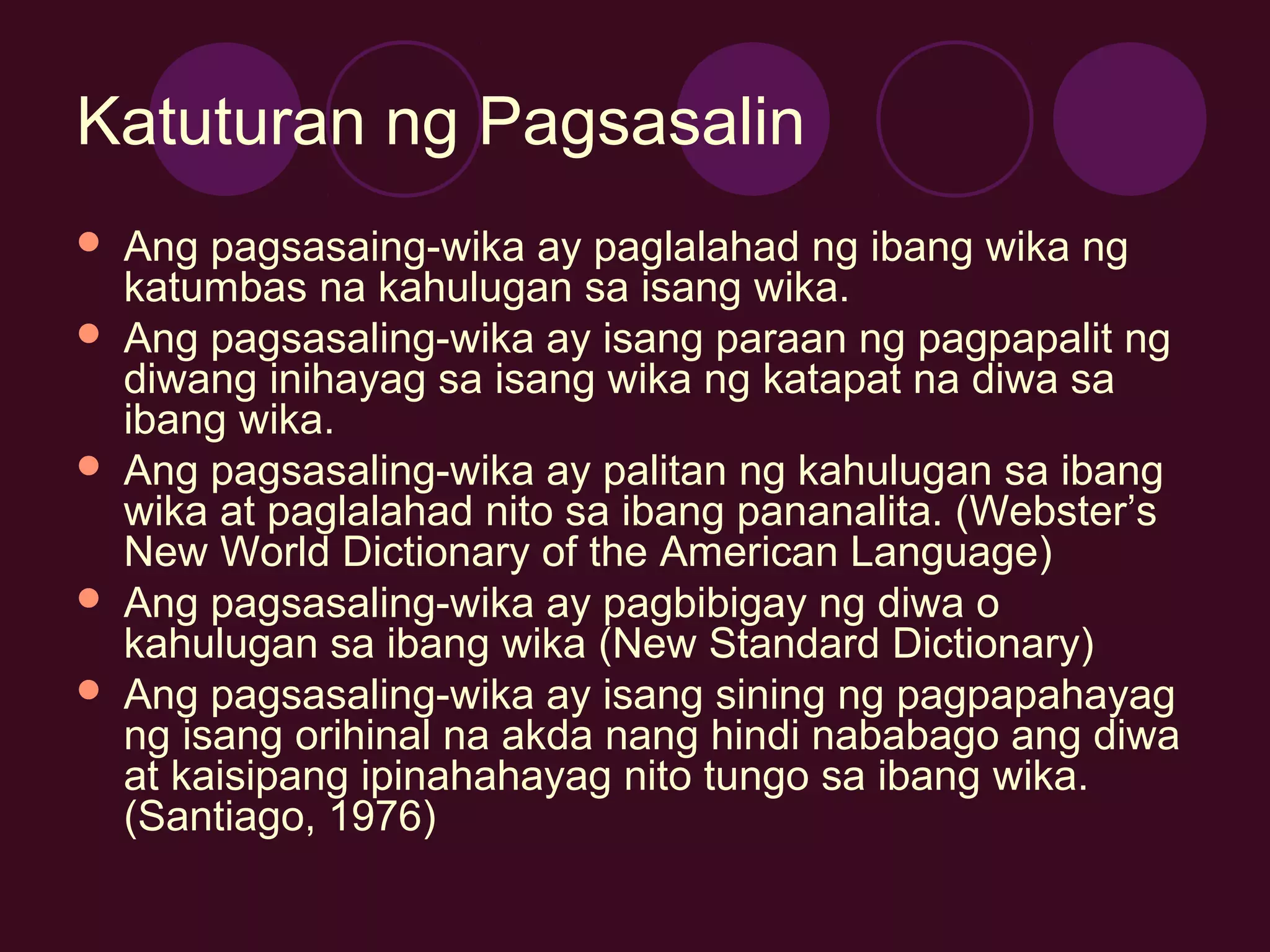 Pagsasaling wika | PPT