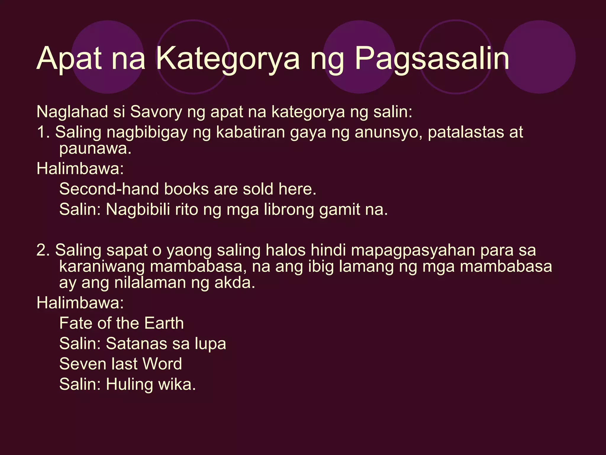 Pagsasaling wika | PPT