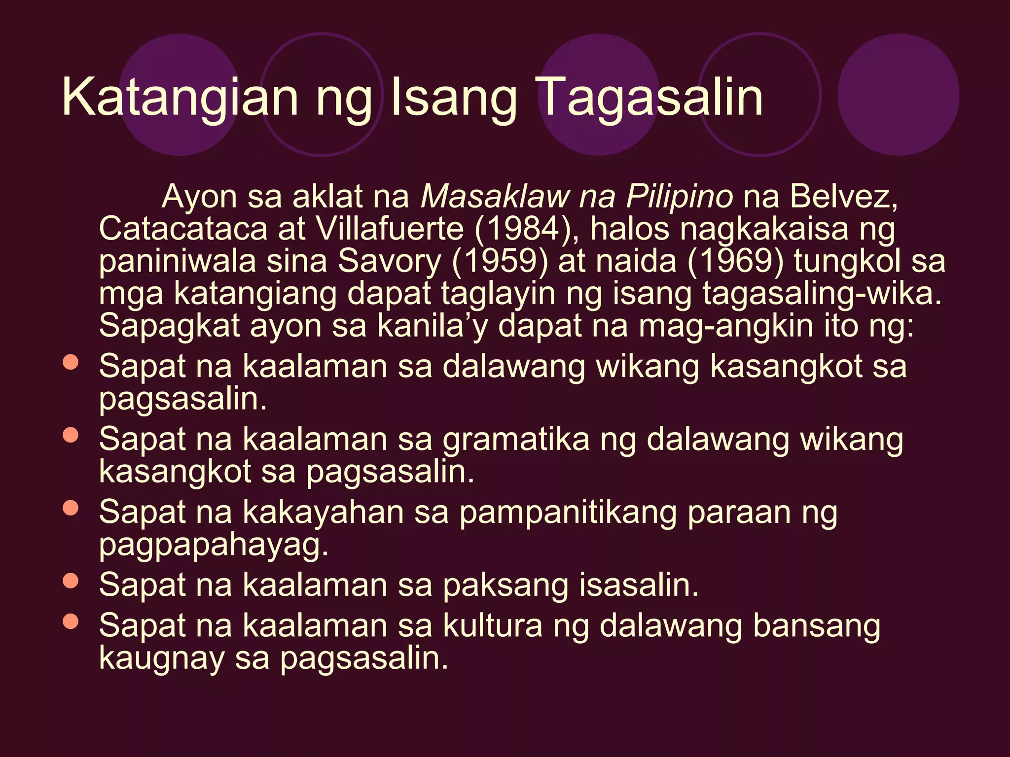 Pagsasaling wika | PPT