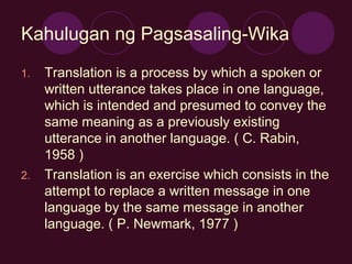 Pagsasaling wika | PPT