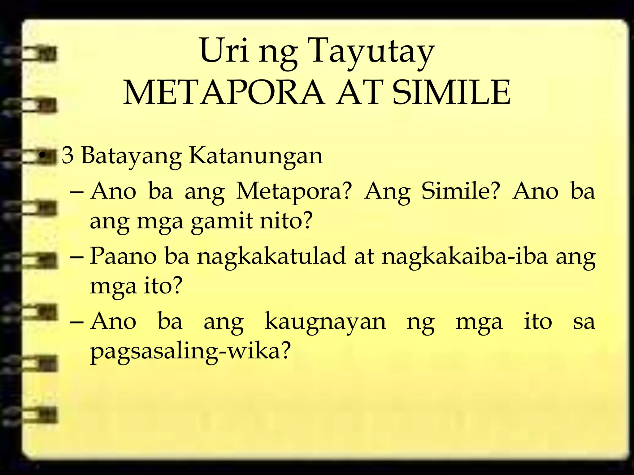 Pagsasalin ng tayutay fil 111 new 123 | PPTX