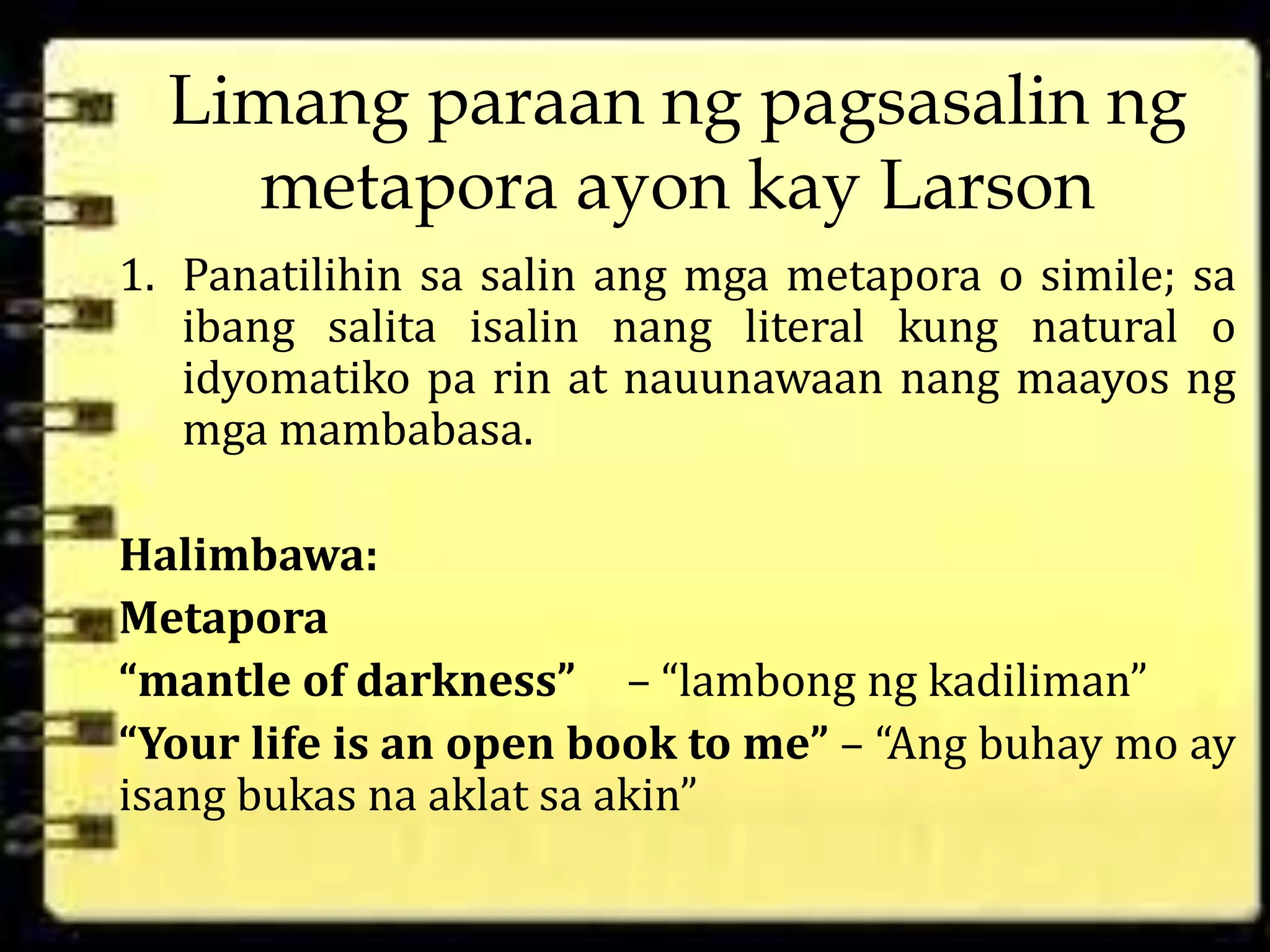 Pagsasalin ng tayutay fil 111 new 123 | PPTX