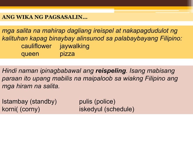 Pagsasalin (re echo) | PPTX