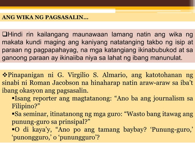 Pagsasalin (re echo) | PPTX