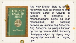 Pagsasalin sa bibliya report ng bibliya.pptx