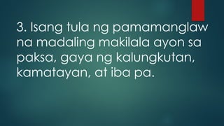 pagsasanay tungkol ito sa akdang pampanitikang tula.pptx