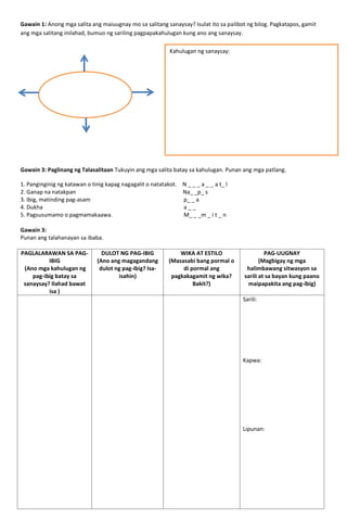 Pagsasanay sa sanaysay | PDF