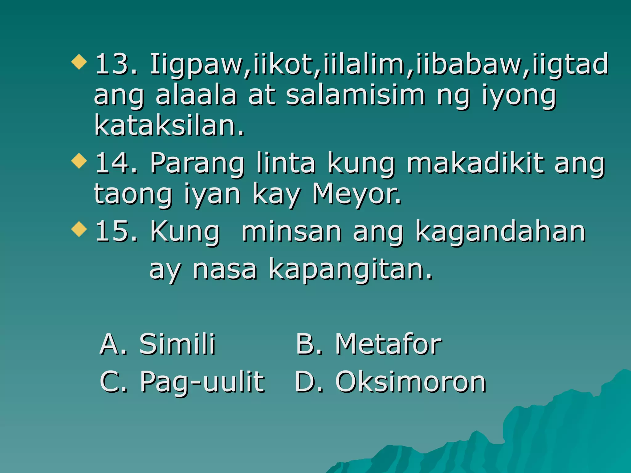 Pagsasanay sa tayutay | PPT