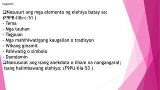 Emosyon o damdamin na nagpapakita ng pagsidhi mula sa karaniwan ...
