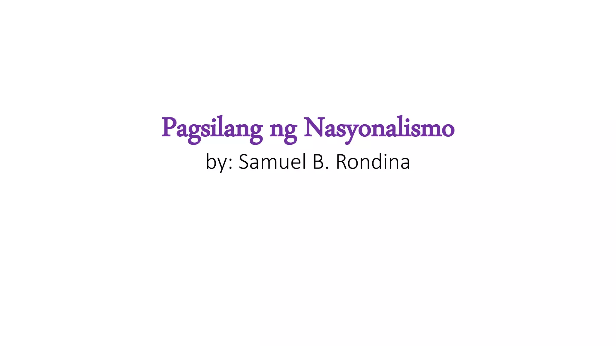 Pagsilang ng nasyonalismo | PPTX