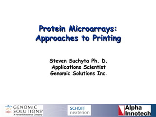 Protein Microarrays: Approaches to Printing | PPT