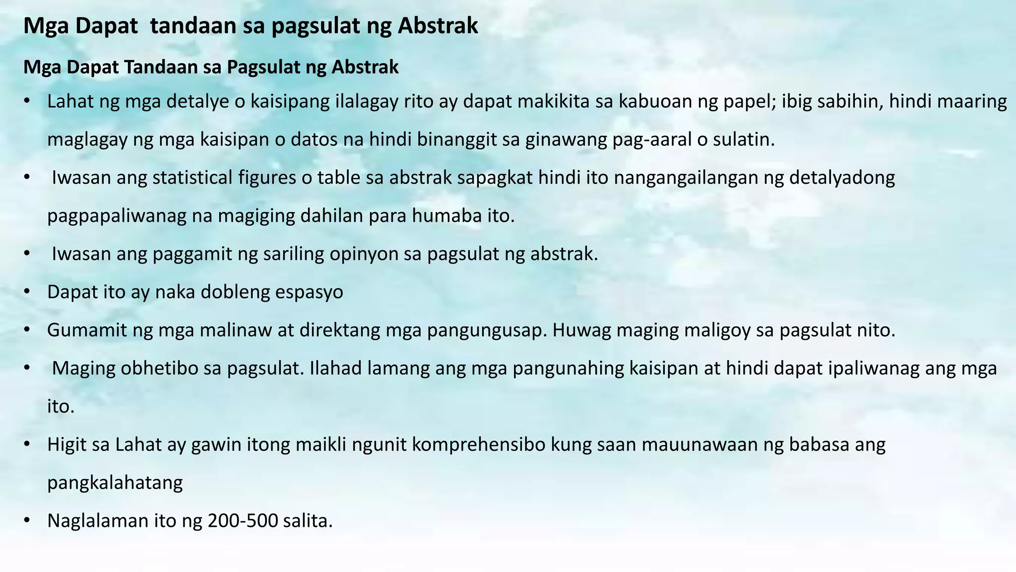 Pagsulat ng-abstrak-2 | PPTX
