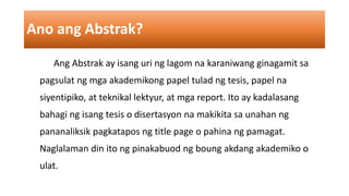 Pagsulat ng-abstrak-2 | PPTX