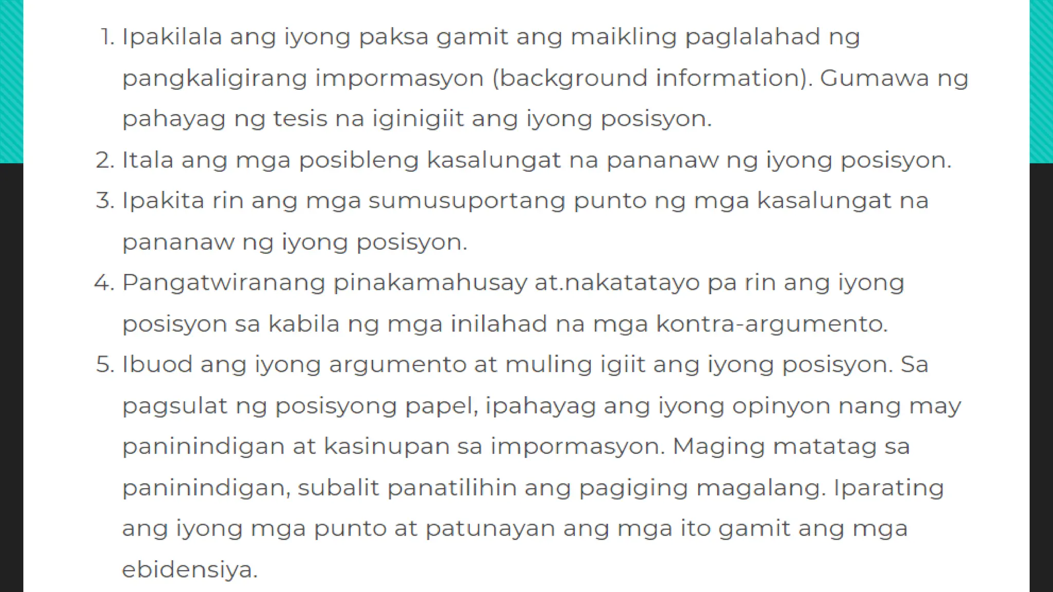 PAGSULAT-NG-POSISYONG-PAPEL. GRADE 12 2023 | PPTX
